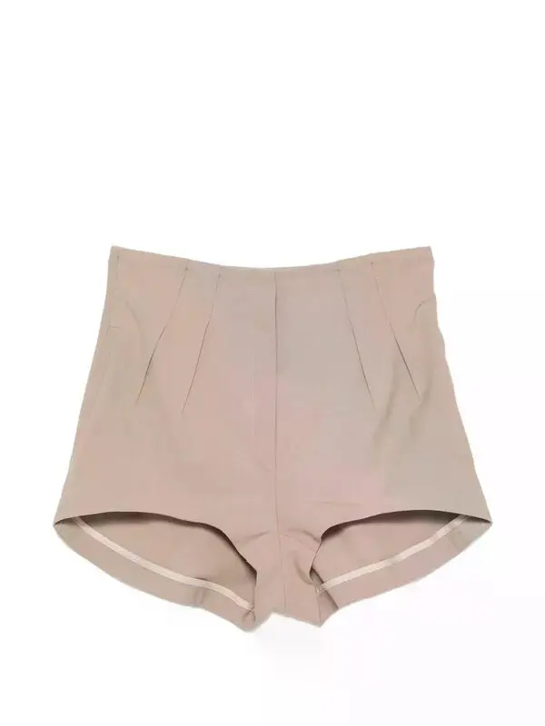 MUGLER Pleated High-waisted Shorts - Neutrals