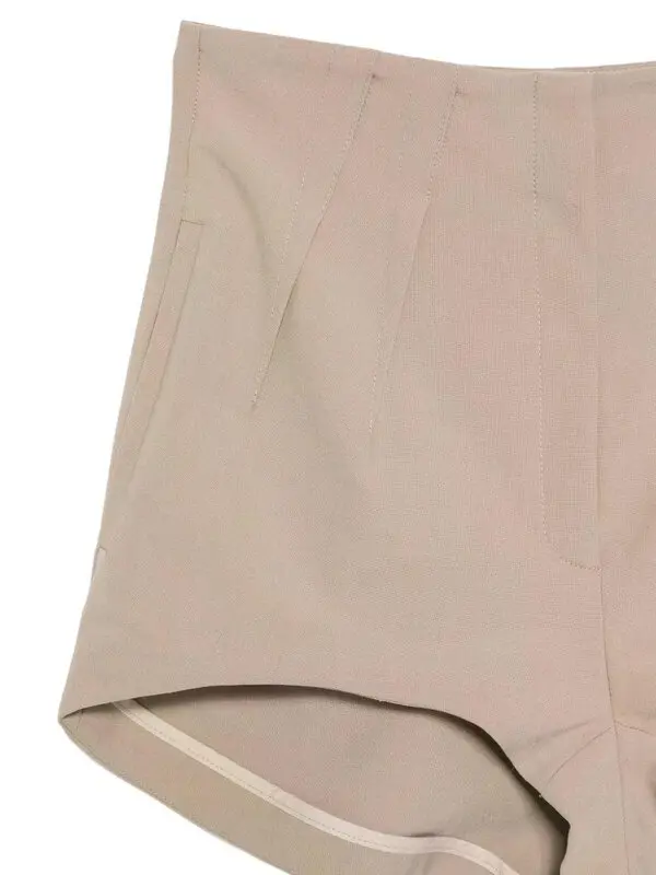 MUGLER Pleated High-waisted Shorts
