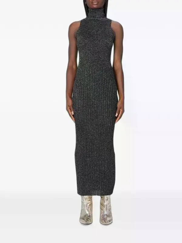 Moschino Ribbed-knit Maxi Dress - Grey