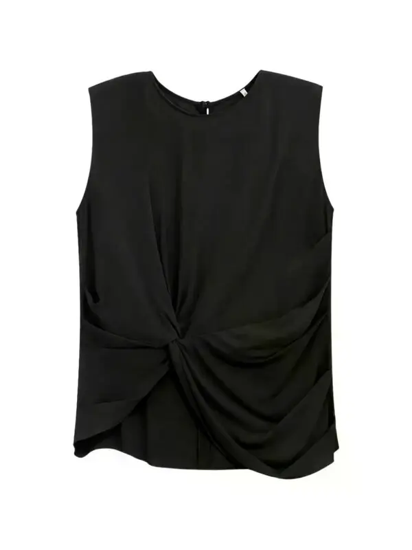 Liviana Conti Sleeveless Twist-detail Top - Black