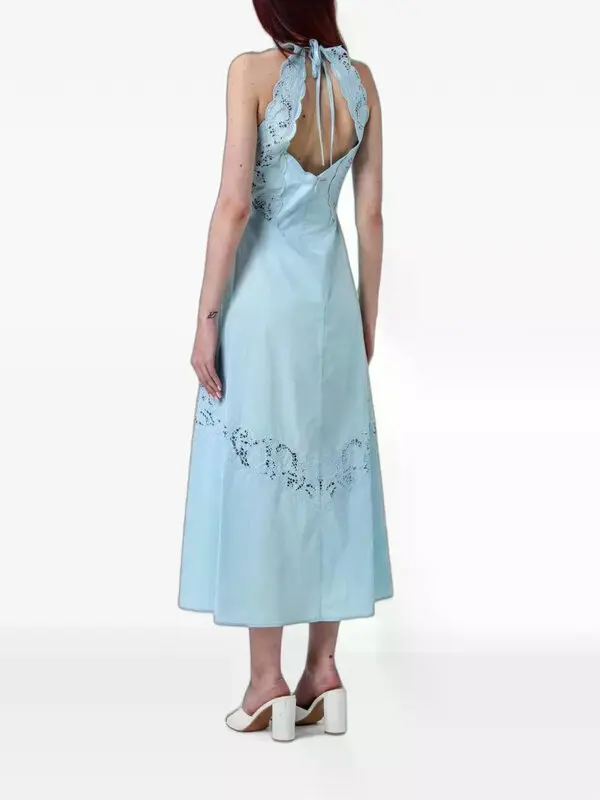 TWINSET Broderie Anglaise Halterneck Maxi Dress