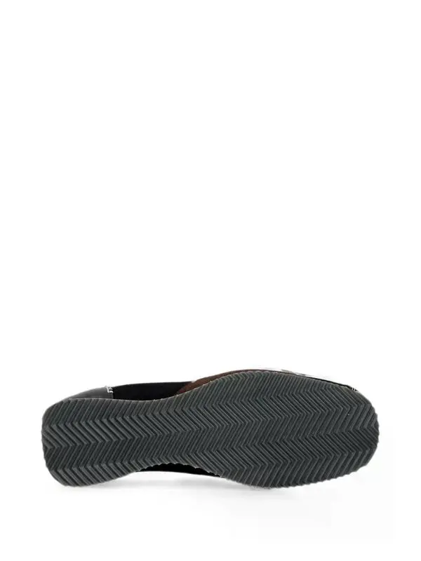 WALES BONNER Paris Contrast-stitch Leather-panelled Sneakers - Black