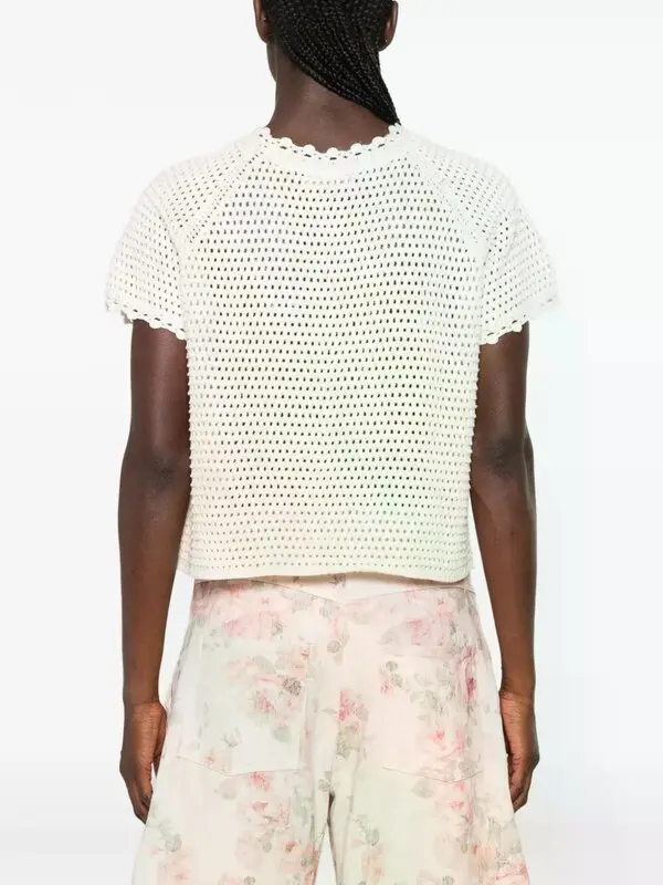 VICOLO Crochet Scalloped-trim Cardigan