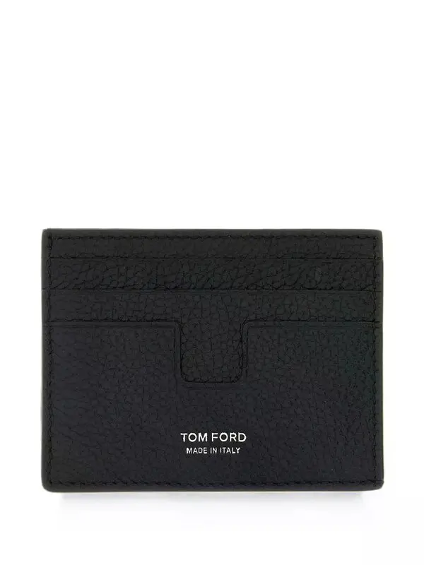 TOM FORD T Line Grain Leather Card Holder