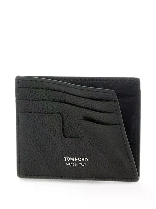 TOM FORD T Line Grain Leather Card Holder