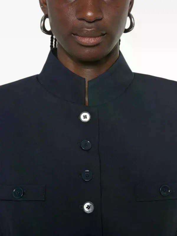 VICOLO Mandarin Collar Button-up Jacket