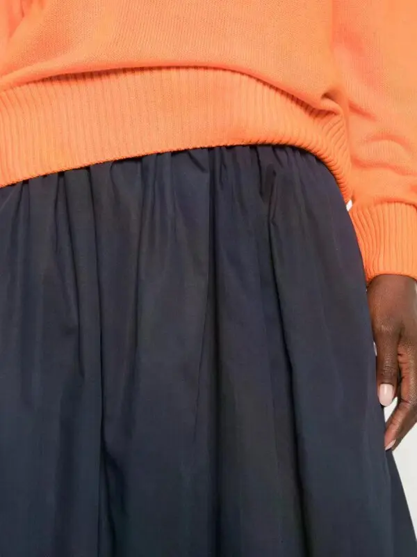 VICOLO Elasticated Waistband Midi Skirt - Blue