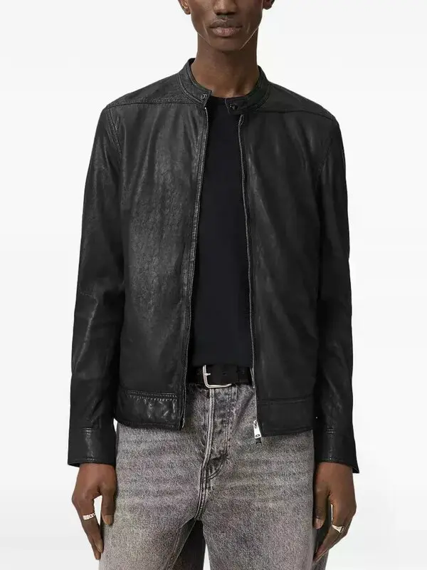 ALLSAINTS Slim Fit Leather Jacket