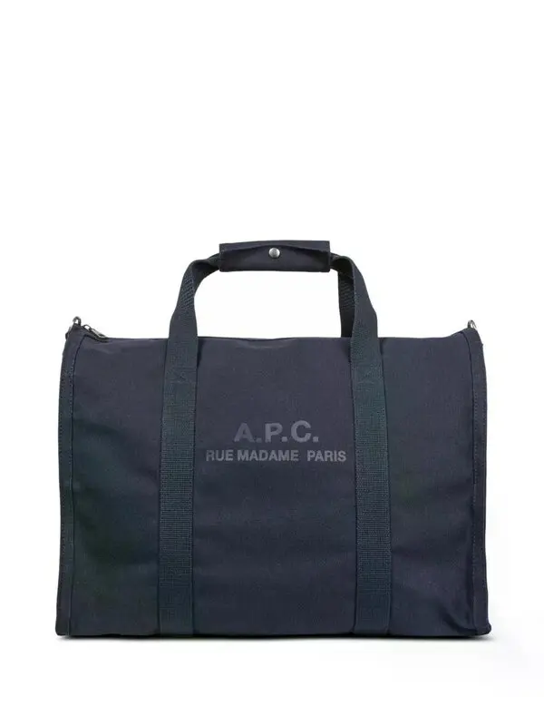 A.p.c. Logo Print Luggage Bag - Blue