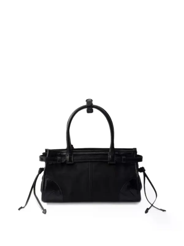 Prada Bonnie Small Re-nylon And Leather Handbag - Black