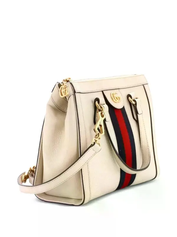 Gucci Ophidia Top Handle Tote Leather Small Satchel - Neutrals