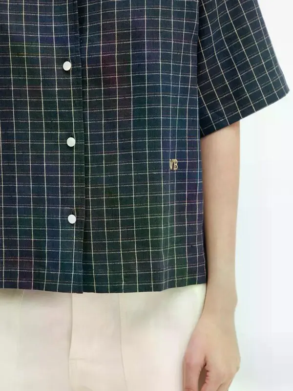 WALES BONNER London Bowling Check-print Short-sleeve Shirt