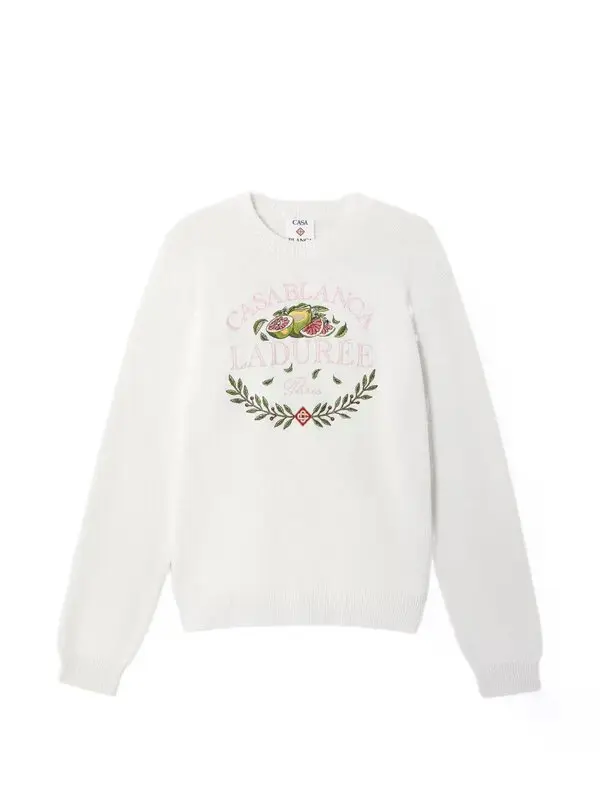 Casablanca X Ladurée Crew Neck Jumper - White