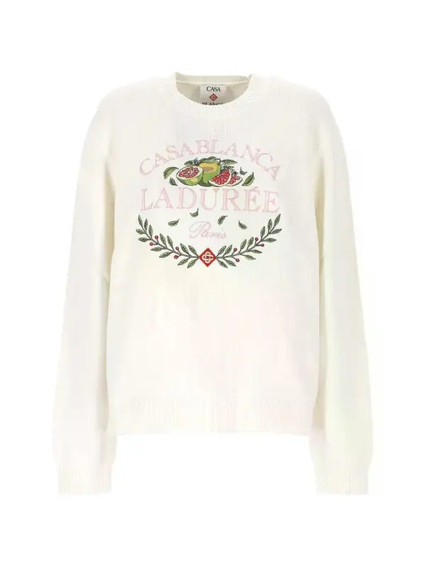 Casablanca X Ladurée Crew Neck Jumper - White