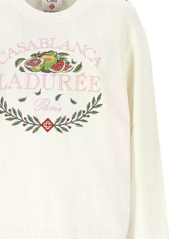 Casablanca X Ladurée Crew Neck Jumper - White