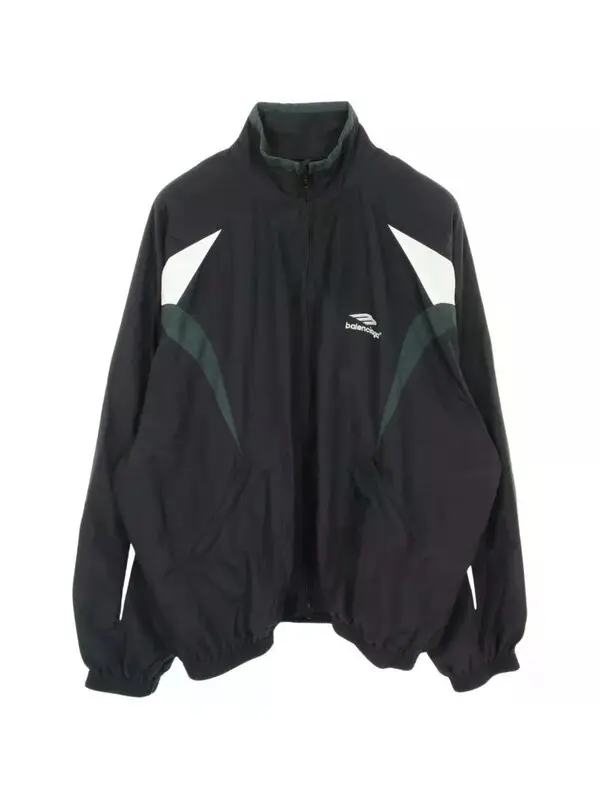 Balenciaga Logo-embroidered Track Jacket - Black