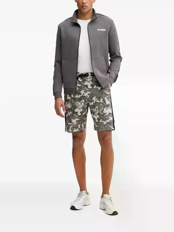 Guess Logo Print Zip-up Sweatshirt