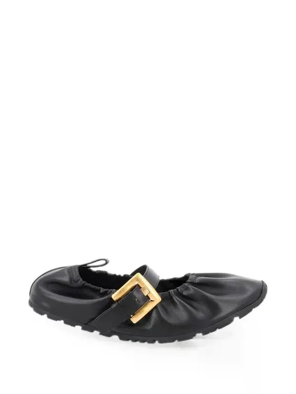 Balmain Anthem Buckle Ballet Flats