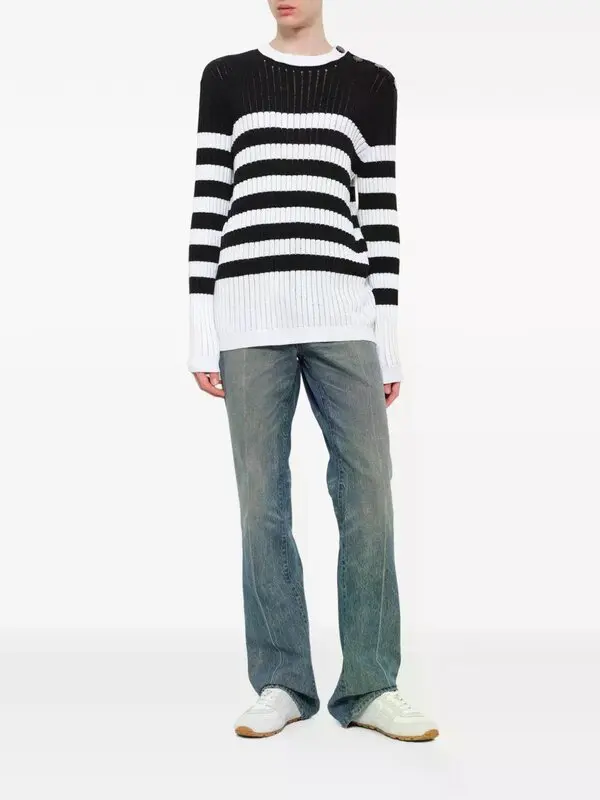 Balmain Marinière Ribbed-knit Sweater