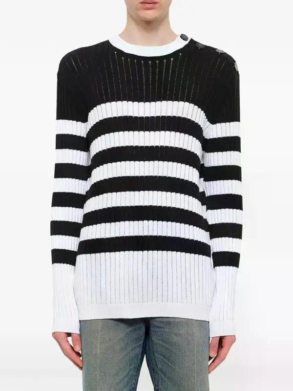 Balmain Marinière Ribbed-knit Sweater