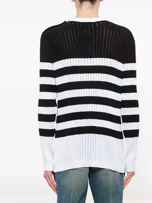 Balmain Marinière Ribbed-knit Sweater