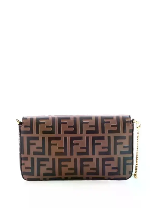 Fendi Zucca Embossed Leather Envelope Clutch Bag