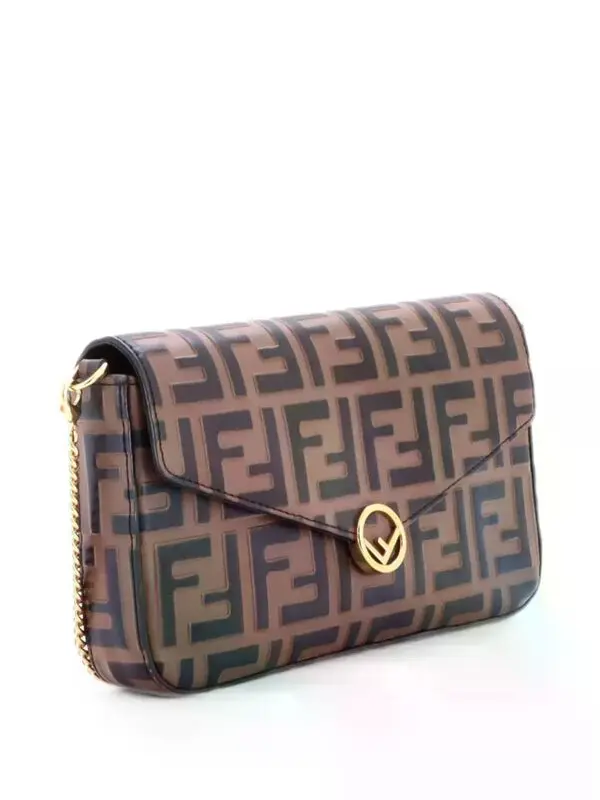 Fendi Zucca Embossed Leather Envelope Clutch Bag