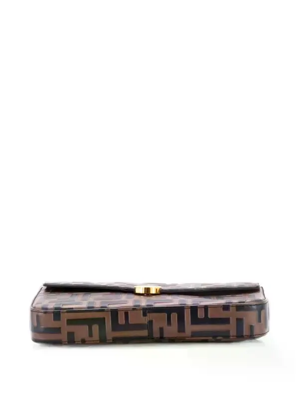 Fendi Zucca Embossed Leather Envelope Clutch Bag