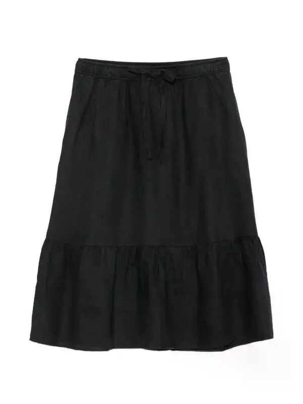 Dkny Ruffled Drawstring Midi Skirt - Black