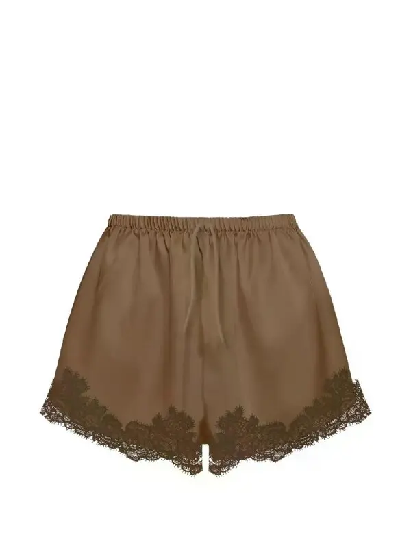 MC2 SAINT BARTH Lace-trim Drawstring Shorts - Brown