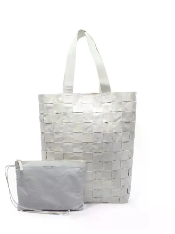 Bottega Veneta 2000s Intrecciato Tote Bag - White