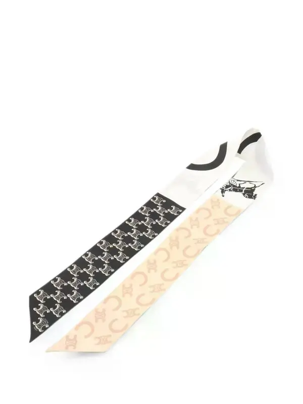 Celine 2020s Triomphe Lavallière Ribbon Scarf