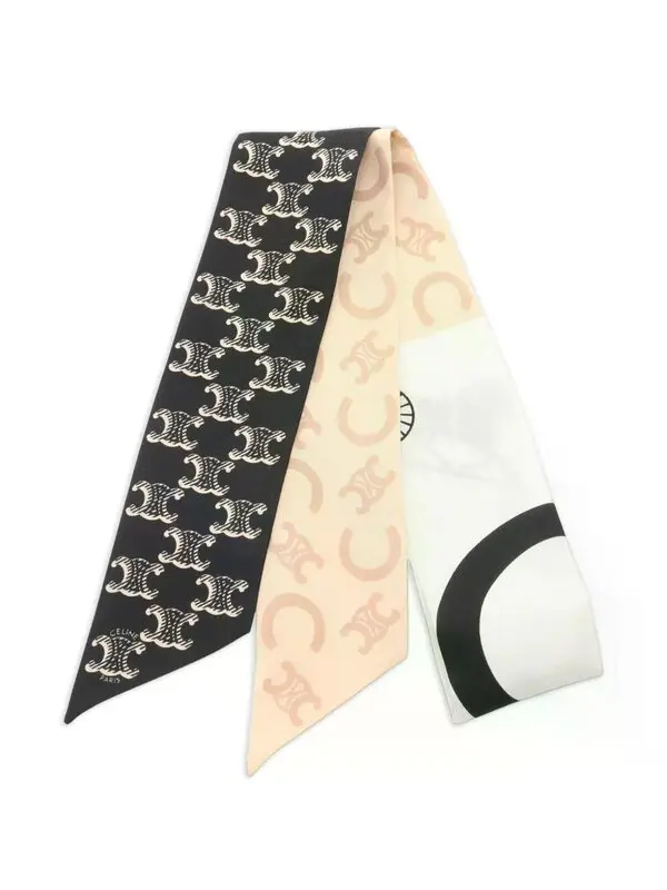 Celine 2020s Triomphe Lavallière Ribbon Scarf