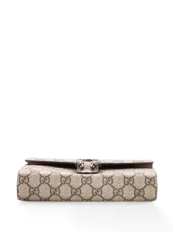 Gucci Dionysus Chain Wallet Gg Coated Canvas - Brown