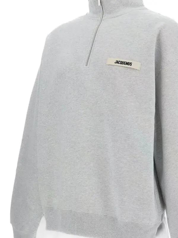 Jacquemus Gros-grain Zip-up Cotton Sweatshirt