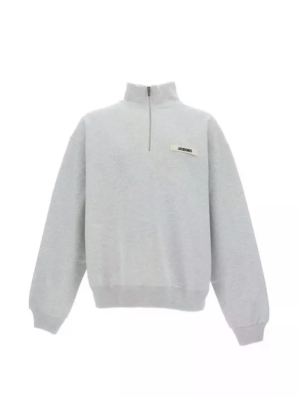 Jacquemus Gros-grain Zip-up Cotton Sweatshirt