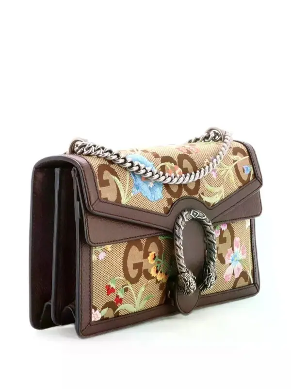 Gucci Dionysus Embroidered Jumbo Gg Canvas Small Shoulder Bag
