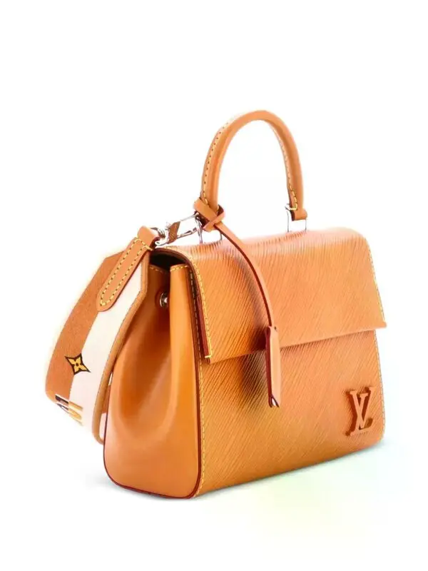 LOUIS VUITTON Cluny Top Handle Bag Epi Leather Mini Satchel - Brown