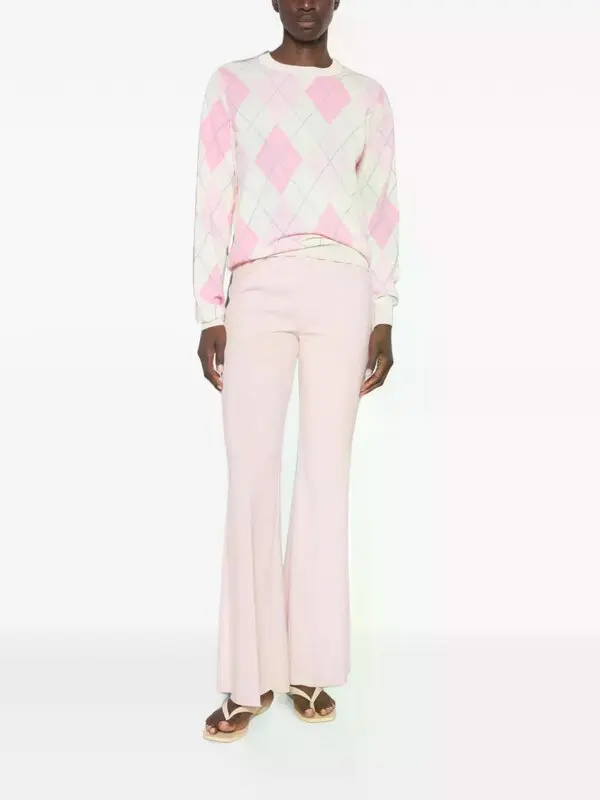 VICOLO Argyle Pattern Crew Neck Sweater