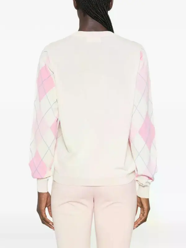 VICOLO Argyle Pattern Crew Neck Sweater