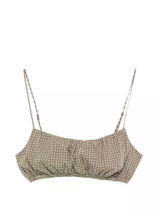 Enza Costa Mini-plaid-pattern Bralette