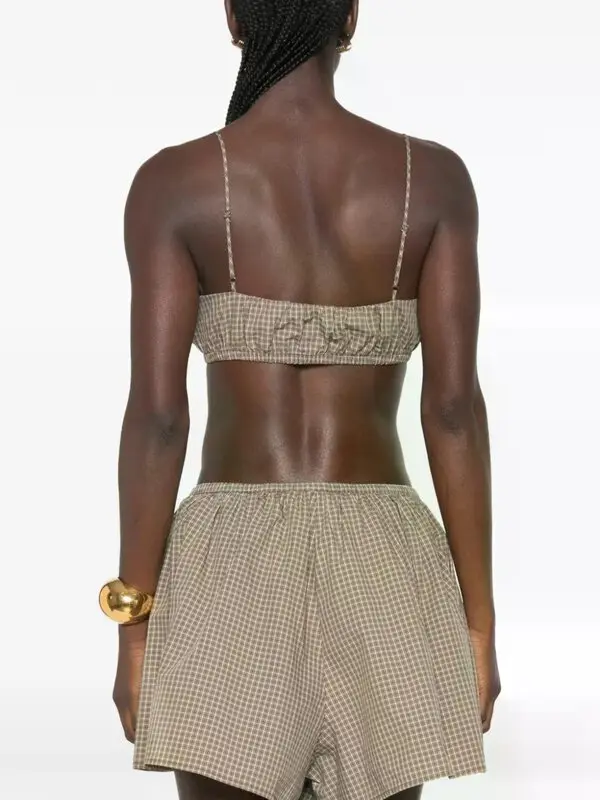 Enza Costa Mini-plaid-pattern Bralette