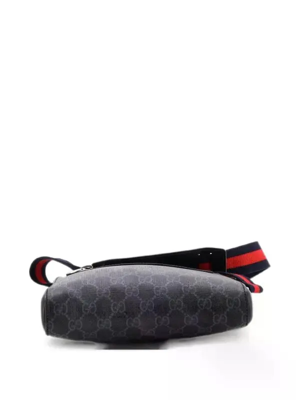 Gucci Gg Coated Canvas Messenger Bag With Web Strap