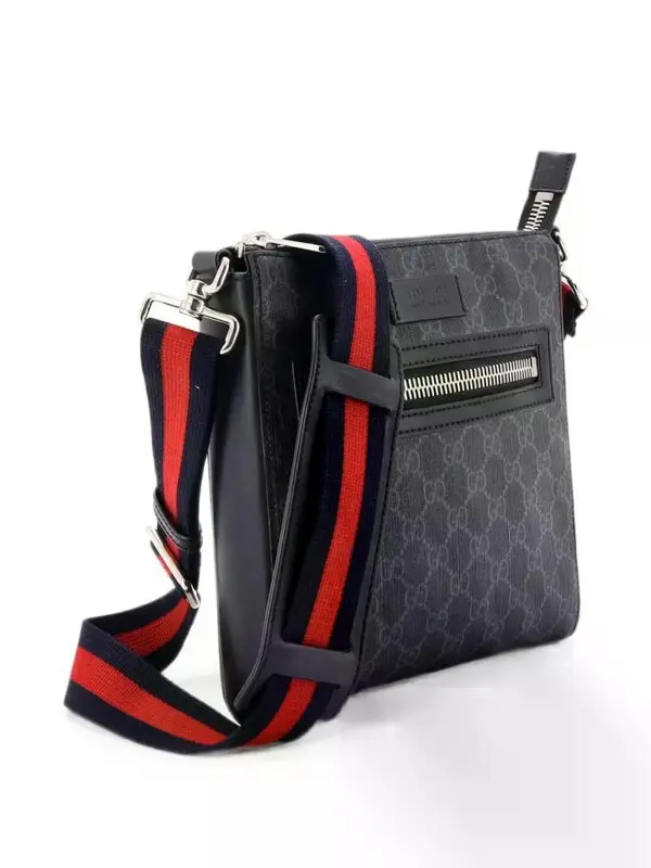 Gucci Gg Coated Canvas Messenger Bag With Web Strap