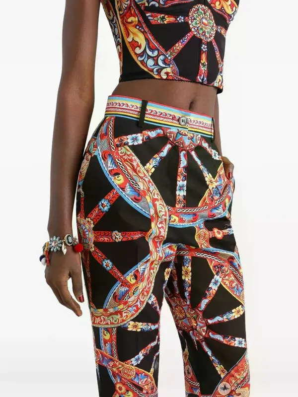 Dolce & Gabbana Carretto-print Poplin Trousers