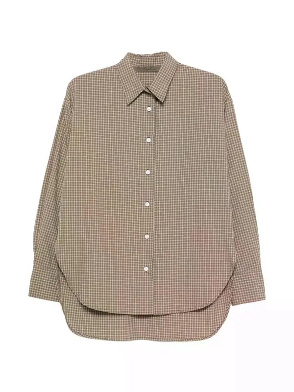 Enza Costa Mini-plaid Pattern Shirt - Brown