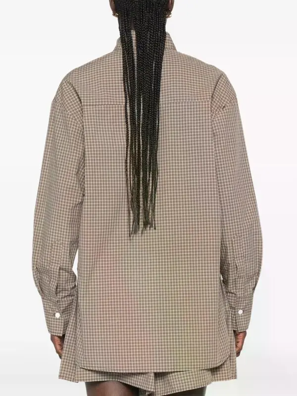 Enza Costa Mini-plaid Pattern Shirt