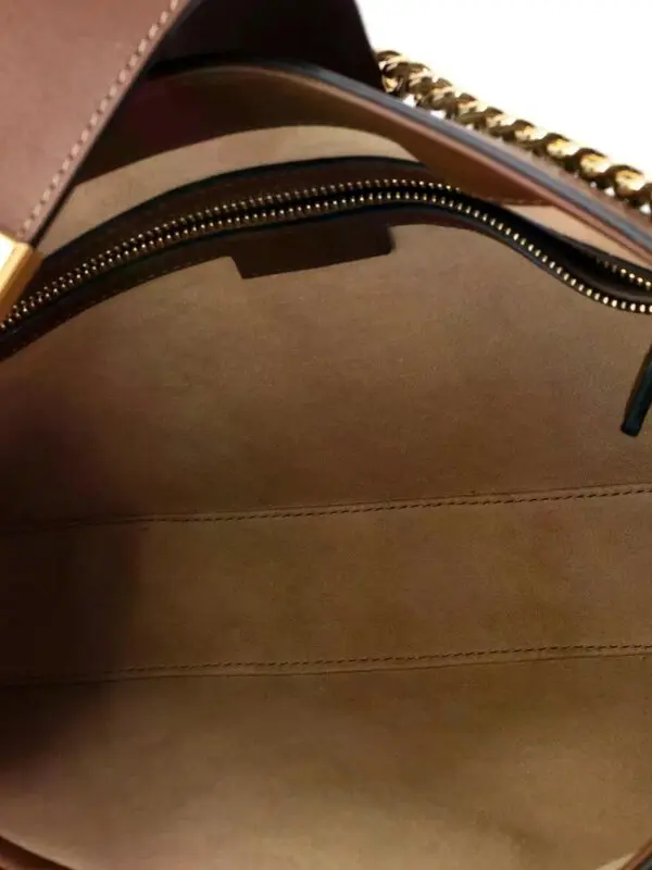 Gucci Padlock Chain Gg Coated Canvas Shoulder Bag