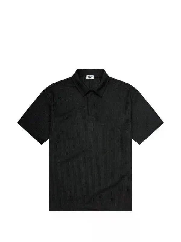 KROST Rib-knit Short-sleeve Polo Shirt - Black