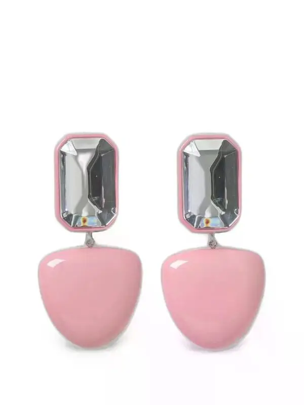 Emporio Armani Crystal-embellished Drop Earrings - Pink